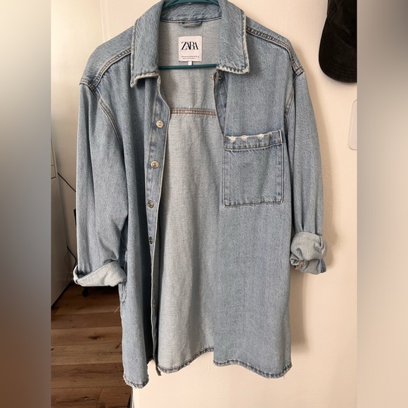Zara | Jackets & Coats | Zara Denim Shacket | Poshmark